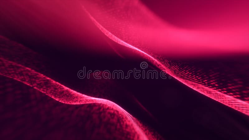 Purple Sci-fi Animated Wavy Shape Background with Glowing Particles ...