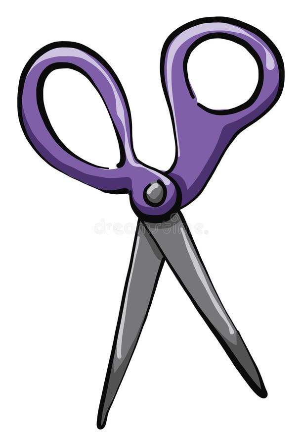 Purple scissors stock vector. Illustration of collar - 47644625