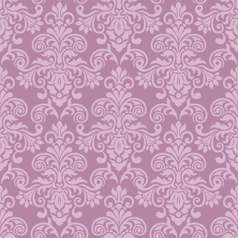 Purple Seamless Damask Pattern Stock Vector - Illustration of pattern ...