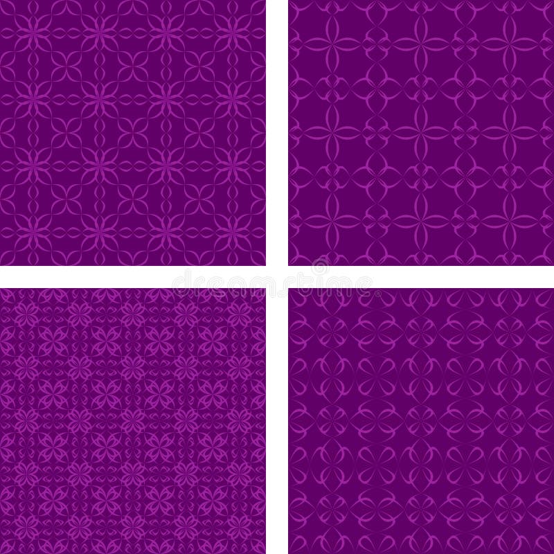 Purple Seamless Pattern Wallpaper Set Stock Vector - Illustration of ...