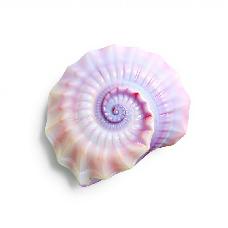 A Purple Seashell with Elegant Spirals, Placed Isolated on a Plain ...
