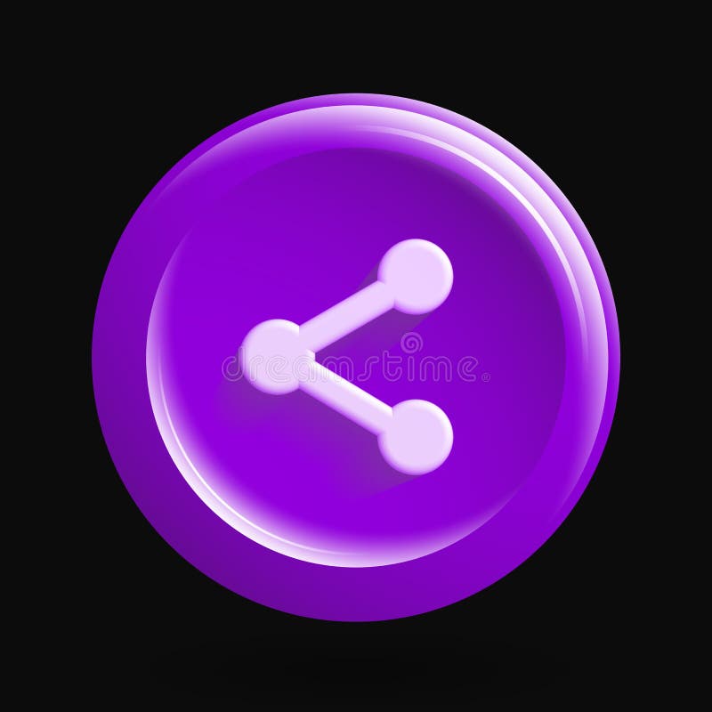 Purple Share Net Icon. Round Isolated Element Stock Vector ...