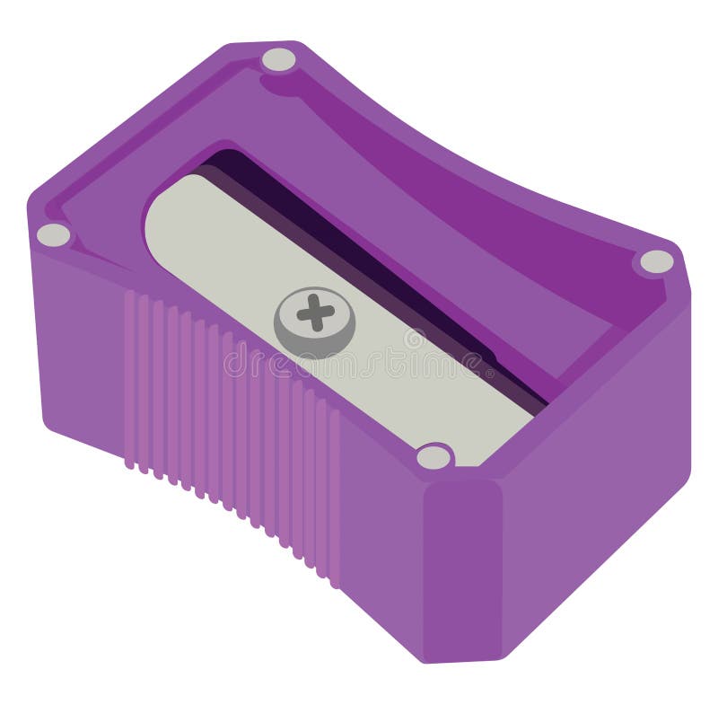 Purple sharpener, icon stock vector. Illustration of single - 261377993