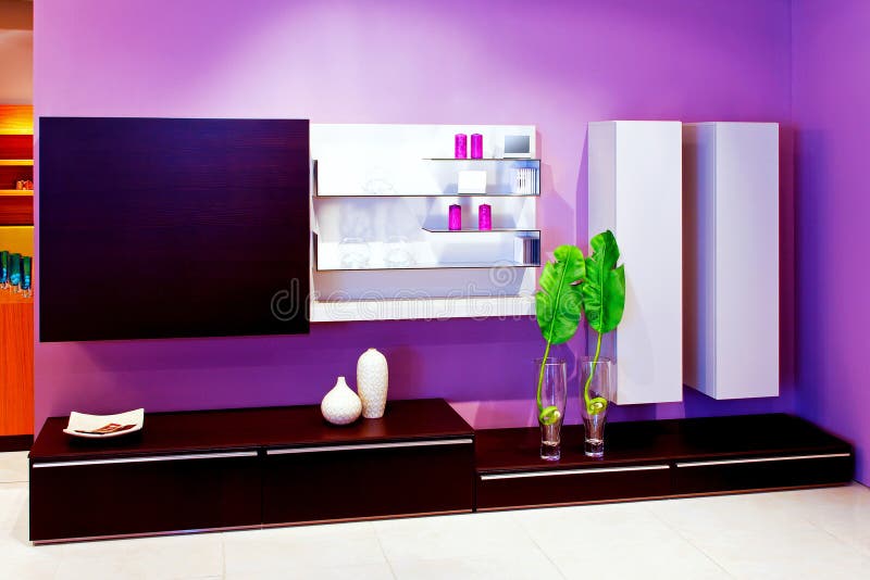 Purple furniture stock image. Image of indoors, room - 10530019