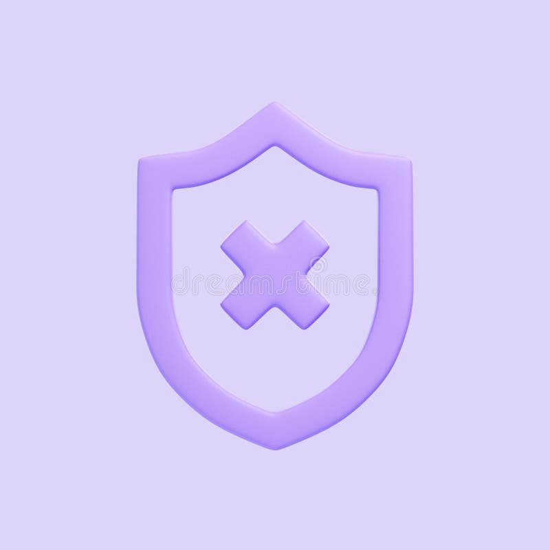 Purple Shield Icon with Cross Symbol Stock Illustration - Illustration ...