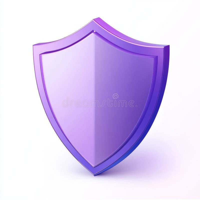 Purple Shield Icon on White Background. Stock Illustration ...