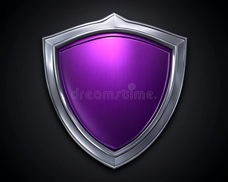 Purple Shields with a Stylized Design Symbolizing Protection and ...