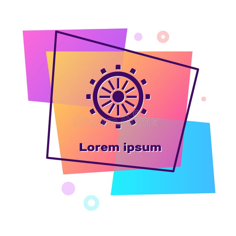 Purple Ship Steering Wheel Icon Isolated on White Background. Color ...