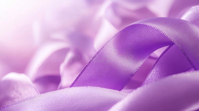 Purple Silk Ribbon Draped on Soft Fabric Background Stock Illustration ...