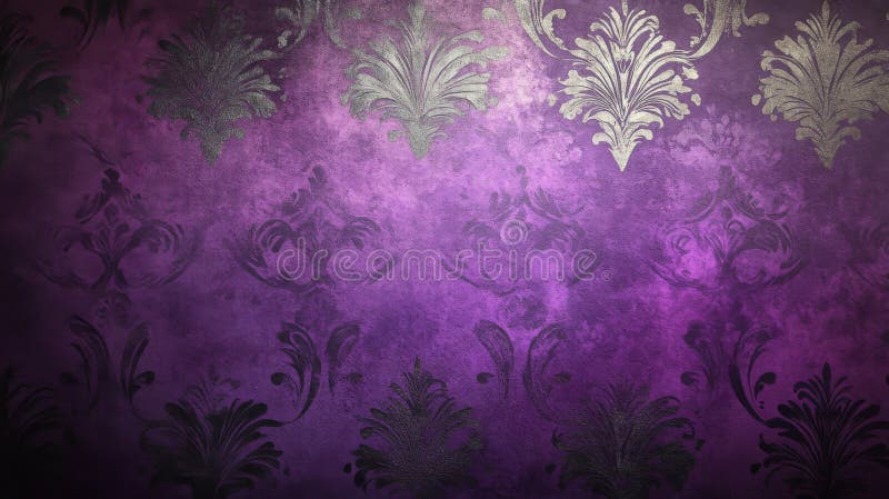 Purple and Silver Damask Pattern Wallpaper Stock Illustration ...