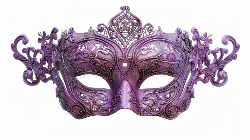 A Purple and Silver Masquerade Mask with Intricate Details and a ...