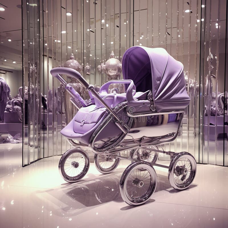 Purple Silver Whit Strollers Baby Designer Store Front Inside Lobby ...