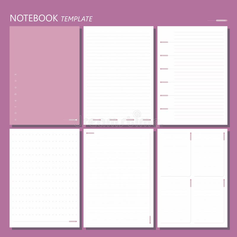 Purple Simple Stationery Planner Template Stock Vector - Illustration ...