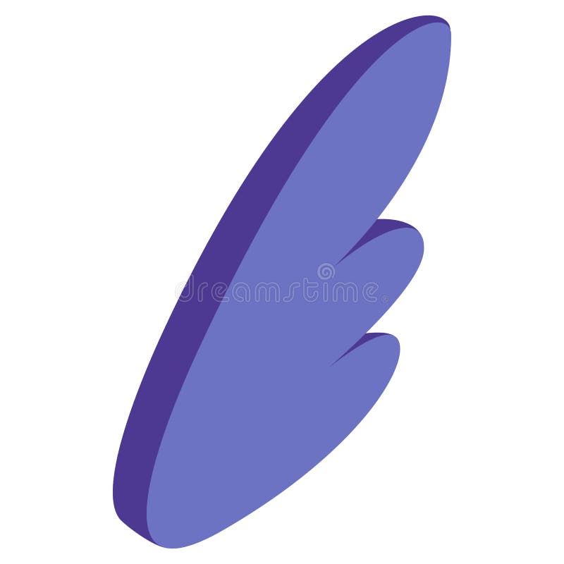 Purple Simple Wing Icon, Isometric 3d Style Stock Vector - Illustration ...