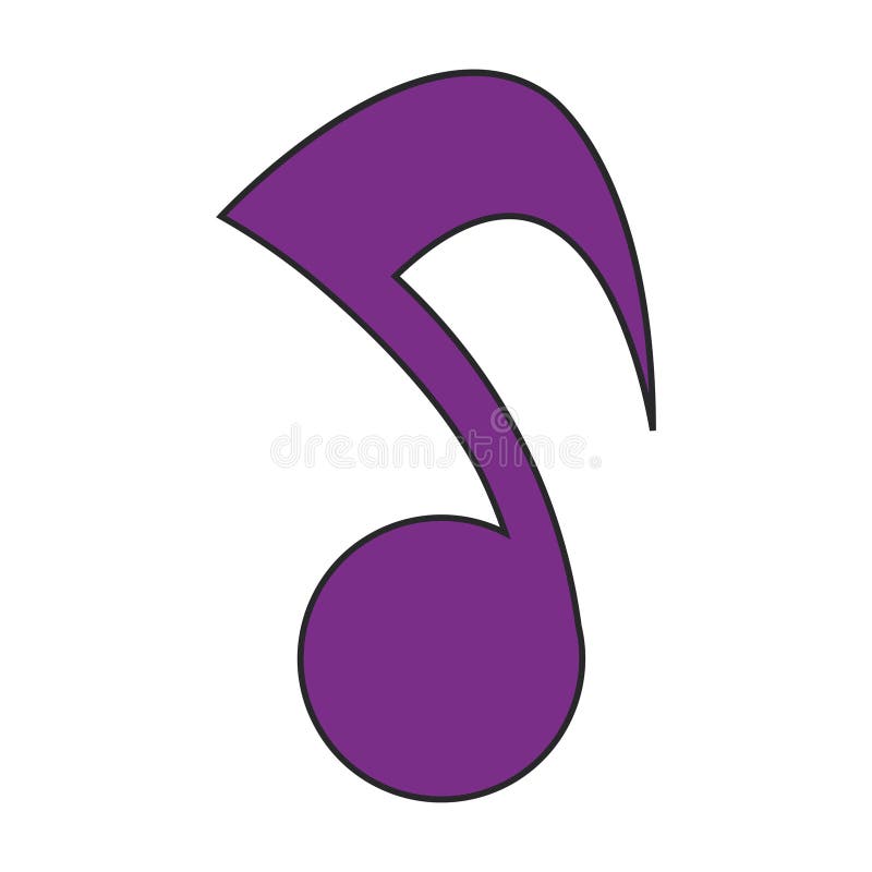 Purple Single Music Note. Vector Stock Vector - Illustration of vector ...