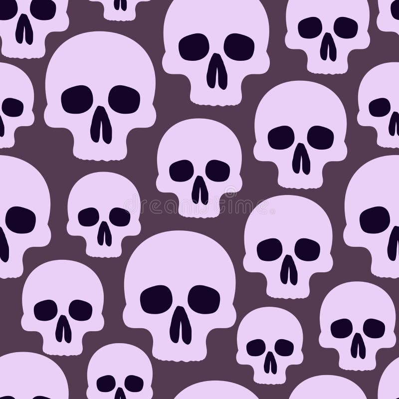 Light Purple Skull Heads Seamless Repeat Design Stock Vector ...