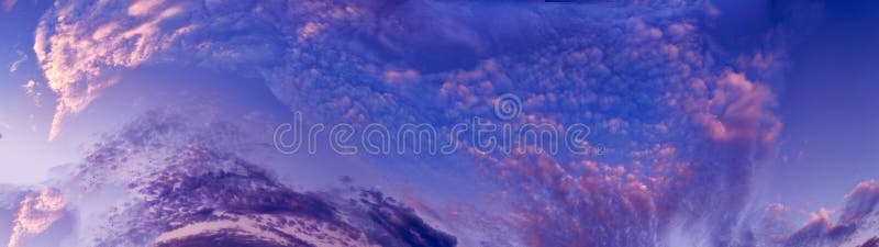Purple Sky Panorama with Clouds for Atmospheric Background Stock Image ...
