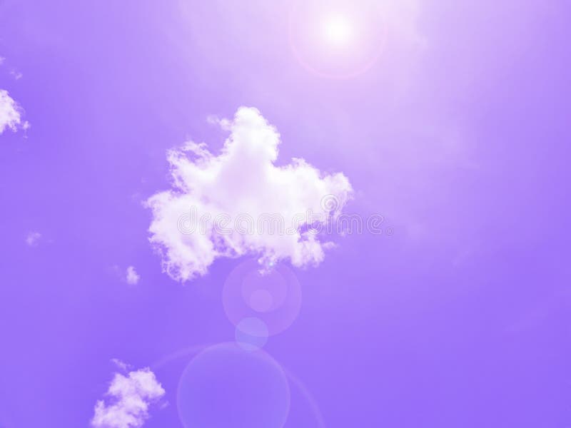 Purple Sky with Sun Shining Beautiful in Heaven Stock Photo - Image of ...