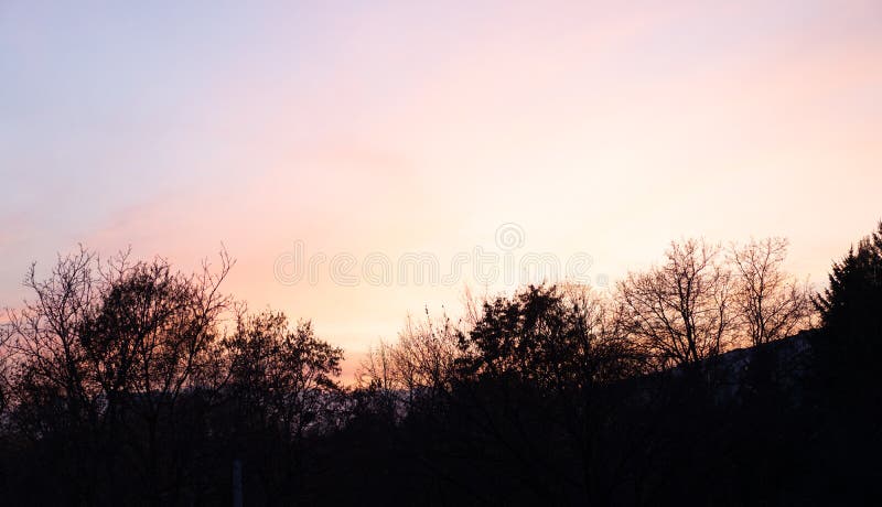 Purple Sky at Sunset in the Fall Stock Image - Image of horizon ...