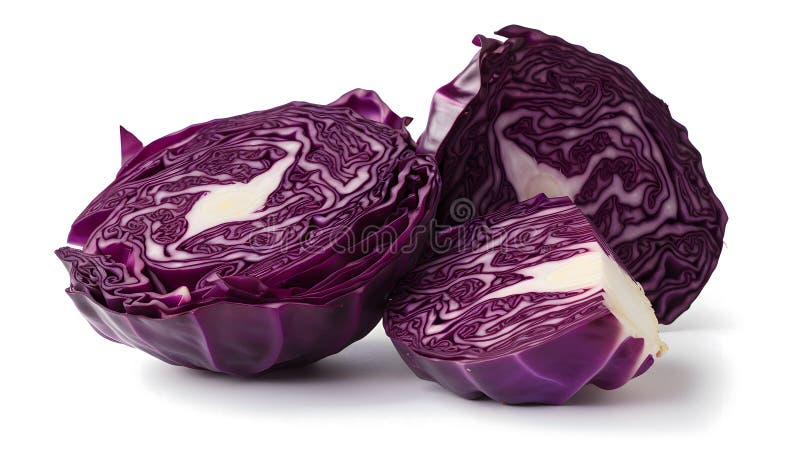Purple Sliced Cabbage on Transparent Background Stock Illustration ...