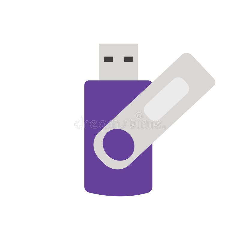 Purple Small Flash Drive (USB Memory) Icon Flat Illustration Stock ...