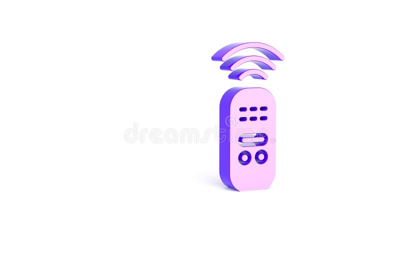 Purple Smart Remote Control System Icon Isolated on White Background ...