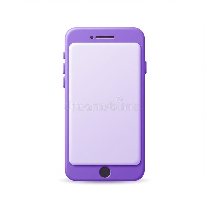 Purple Smartphone with a Flat Design, Featuring a Rectangular Body and ...
