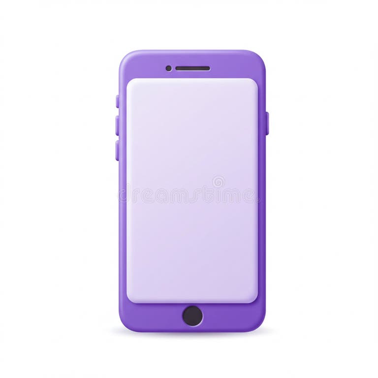 Purple Smartphone with a Flat Design, Featuring a Rectangular Body and ...