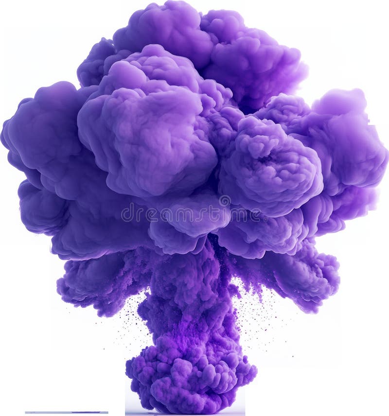 Purple Smoke Explosion on Transparent Background, Abstract Art Concept ...