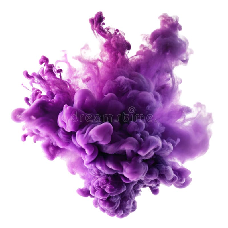Purple Smoke Splash Isolated on White Background Stock Illustration ...