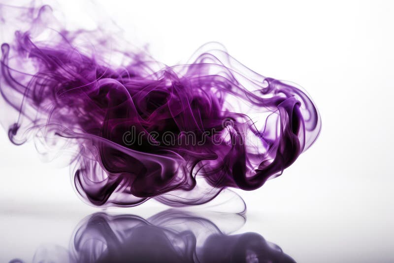 Purple Smoke on White Background. Generative AI Stock Illustration ...