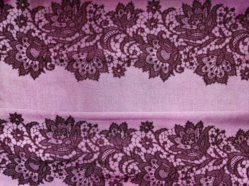 Purple Smooth Nylon Silk Fabric with Lilac Patterns Large Colors Stock ...