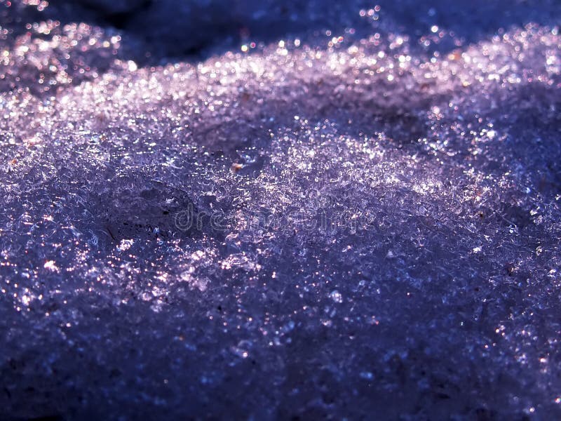 Purple Snow Closeup stock image. Image of snowflakes, nature - 4544189