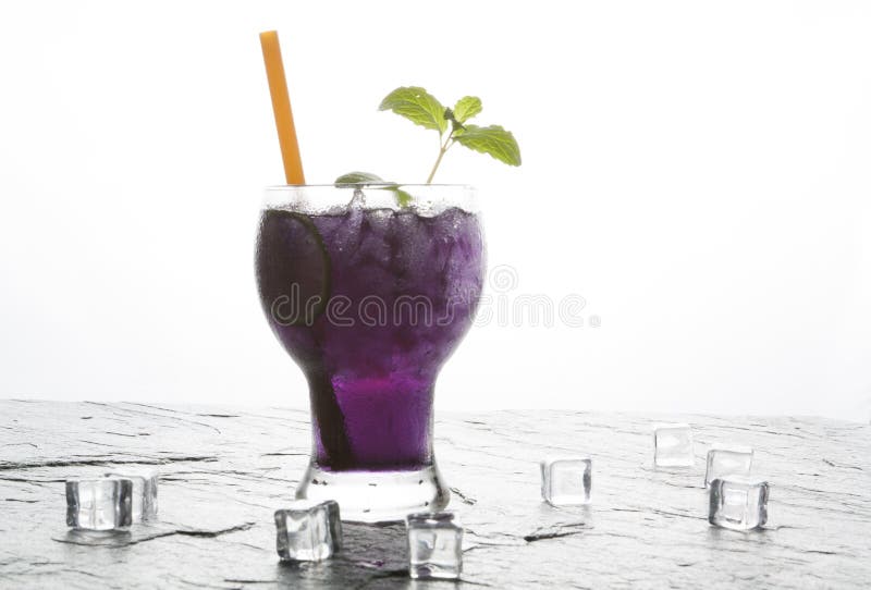 Purple Soda Lime Drink with Lime Stock Photo - Image of colorful, lemon ...