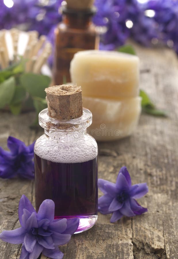 Purple spa arrangement stock photo. Image of orange, attractive - 24351850