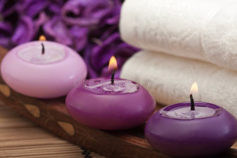 Purple spa relaxation (2) stock photo. Image of cosy - 14001106