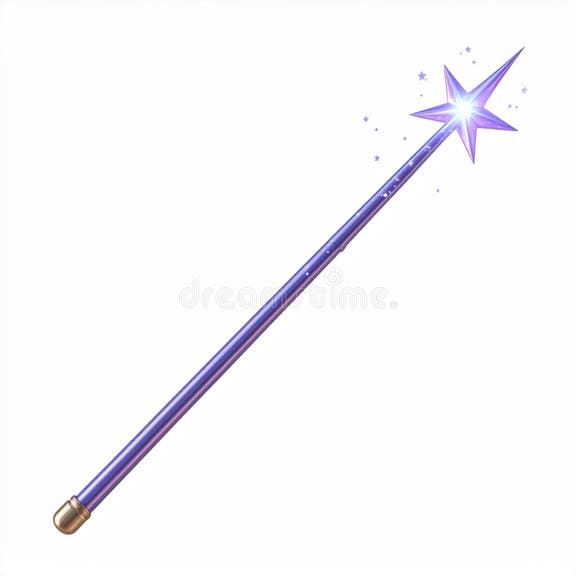 Purple Sparkling Magic Wand with Star Tip Stock Illustration ...