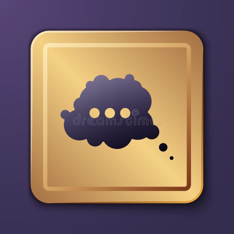 Purple Speech Bubble with Text Art Icon Isolated on Purple Background ...