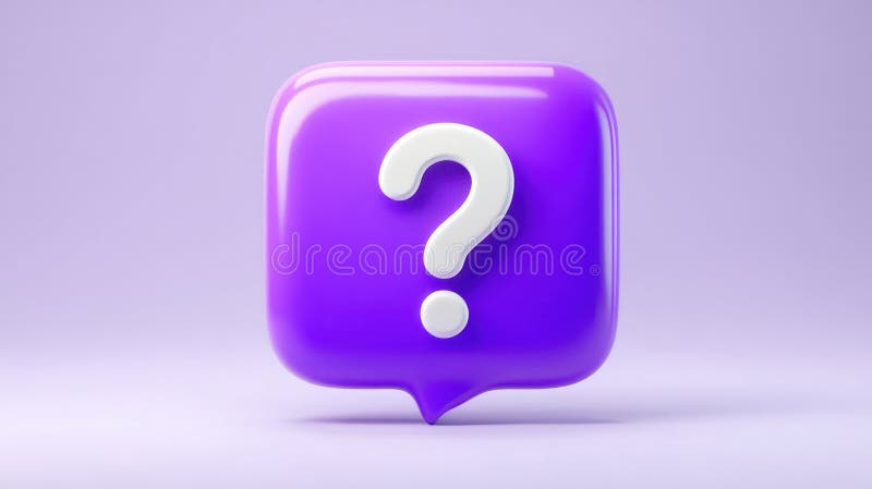 The Purple Speech Bubble Featuring a Question Mark for Digital ...