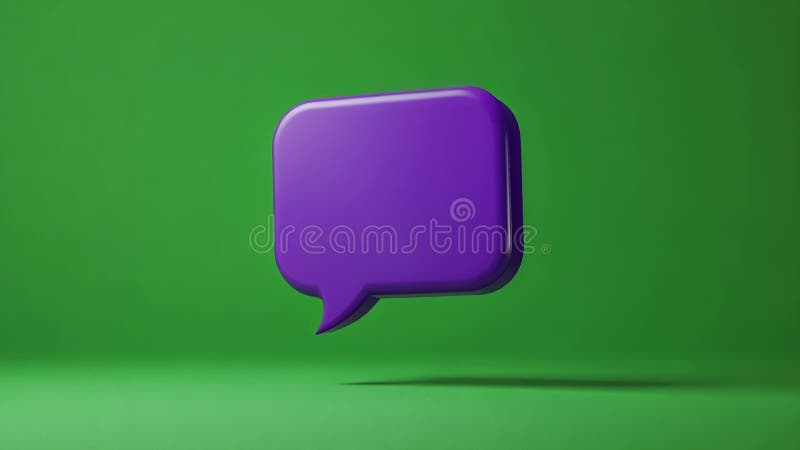 Purple Speech Bubble Floating on Green Screen Background Stock Video ...