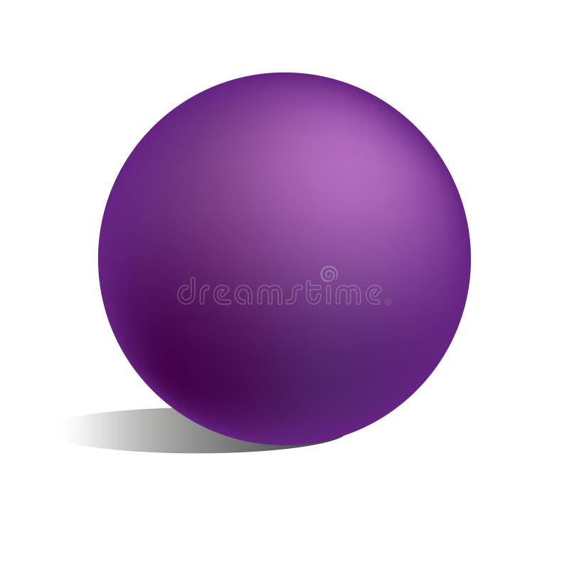 Purple Sphere Illustration. Realistic Glossy Ball. Smooth 3D Round ...