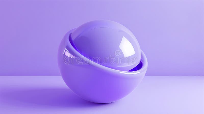 A Purple Sphere Sitting on Top of a Table Stock Illustration ...