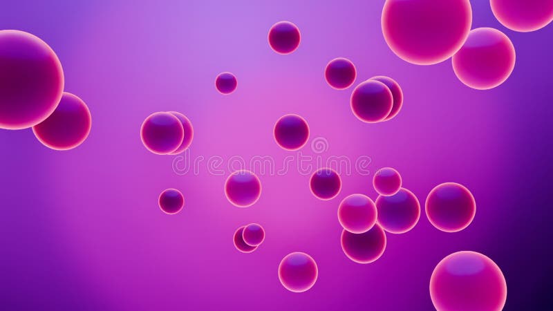 Purple Spheres Slowly Floating on a Purple Blue Background Stock ...