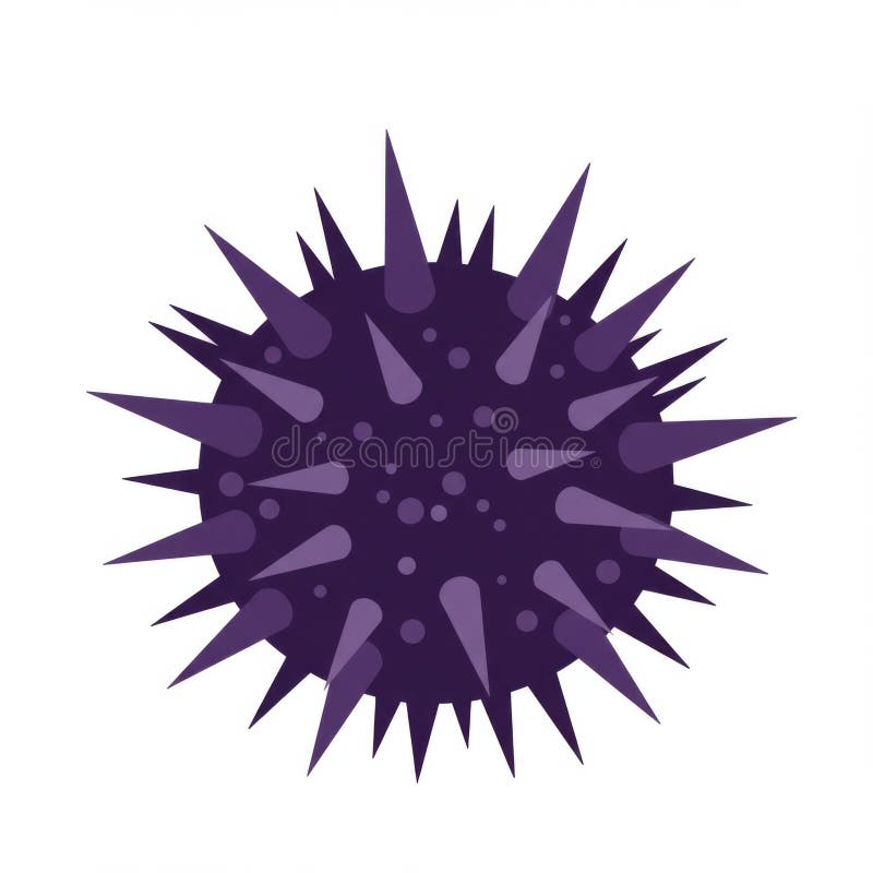 Purple Spiky Microscopic Cell Illustration Stock Illustration ...