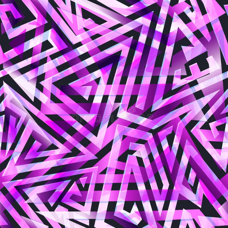 Purple Geometric Seamless Texture Stock Vector - Illustration of design ...