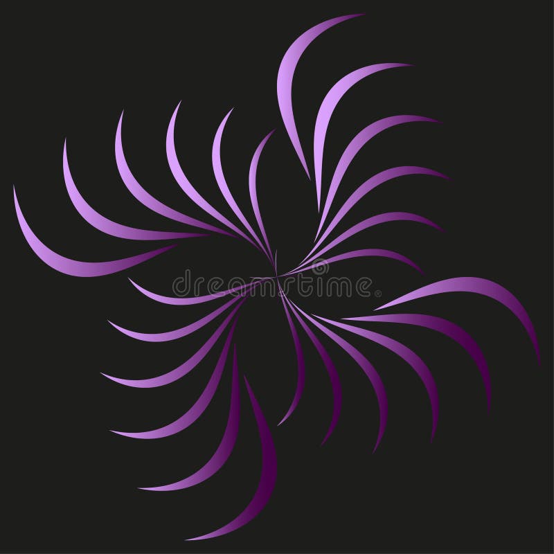 Purple Spiral Icons. Gradient Vector Symbols. Curved Line Shapes. Black ...