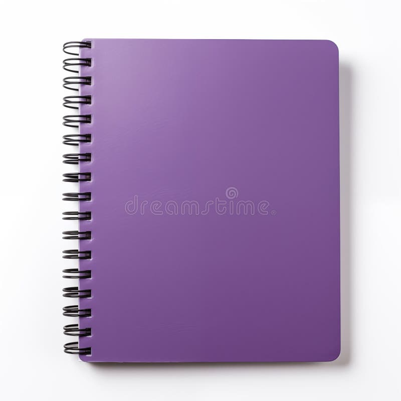 Purple Spiral Notebook with Black Wire Binding Stock Illustration ...