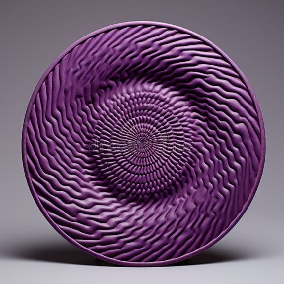 Purple Spiral Patterned Plate - Textured Layered Surface Design Stock ...