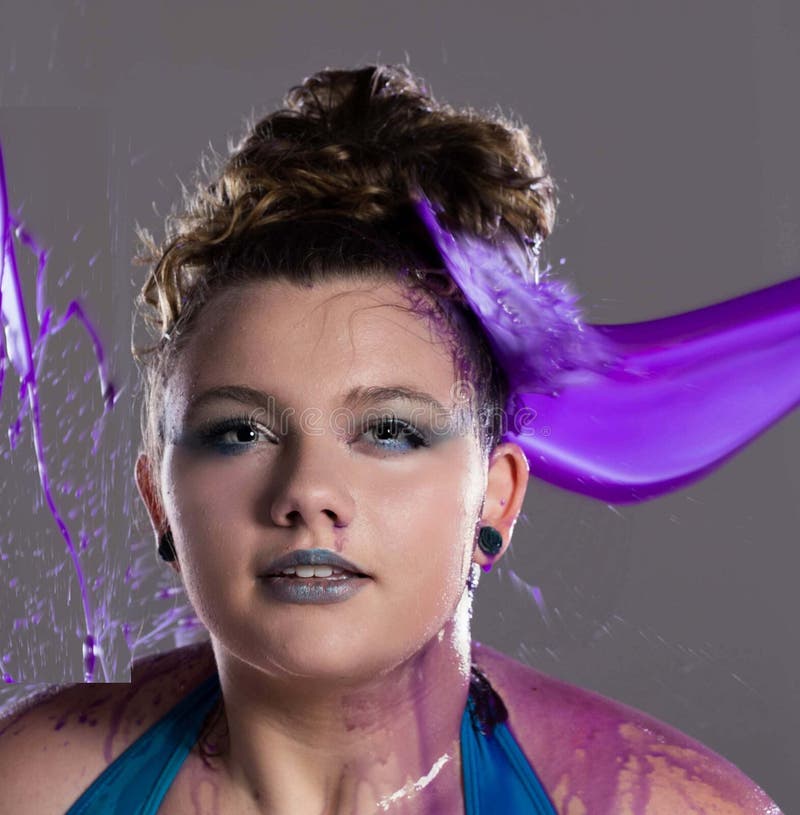 Purple splash stock photo. Image of pretty, model, female - 56043382