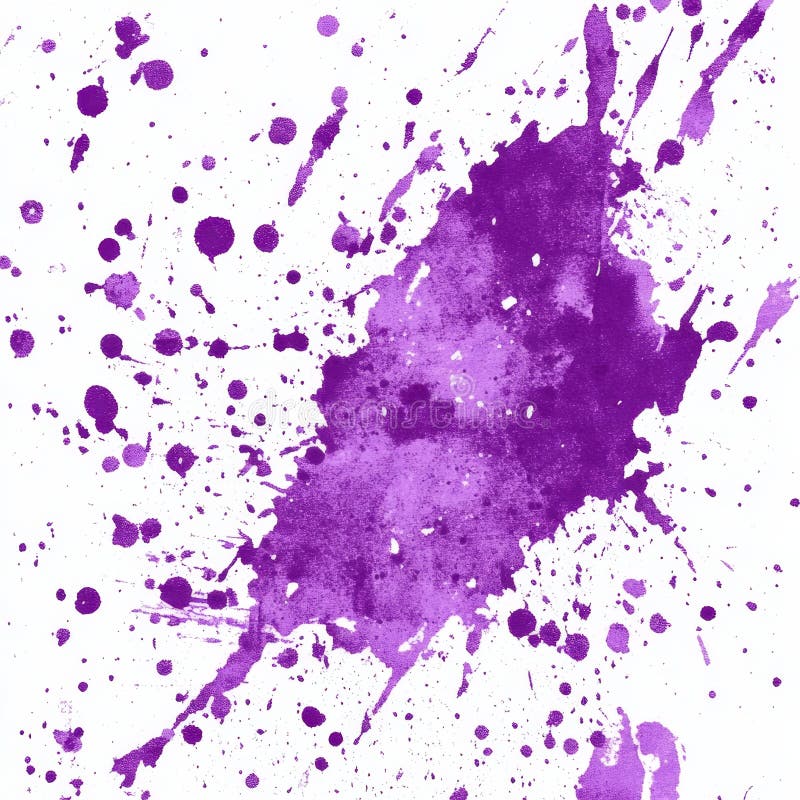 Purple Splashes and Spots on White Background with a Grunge Aesthetic ...